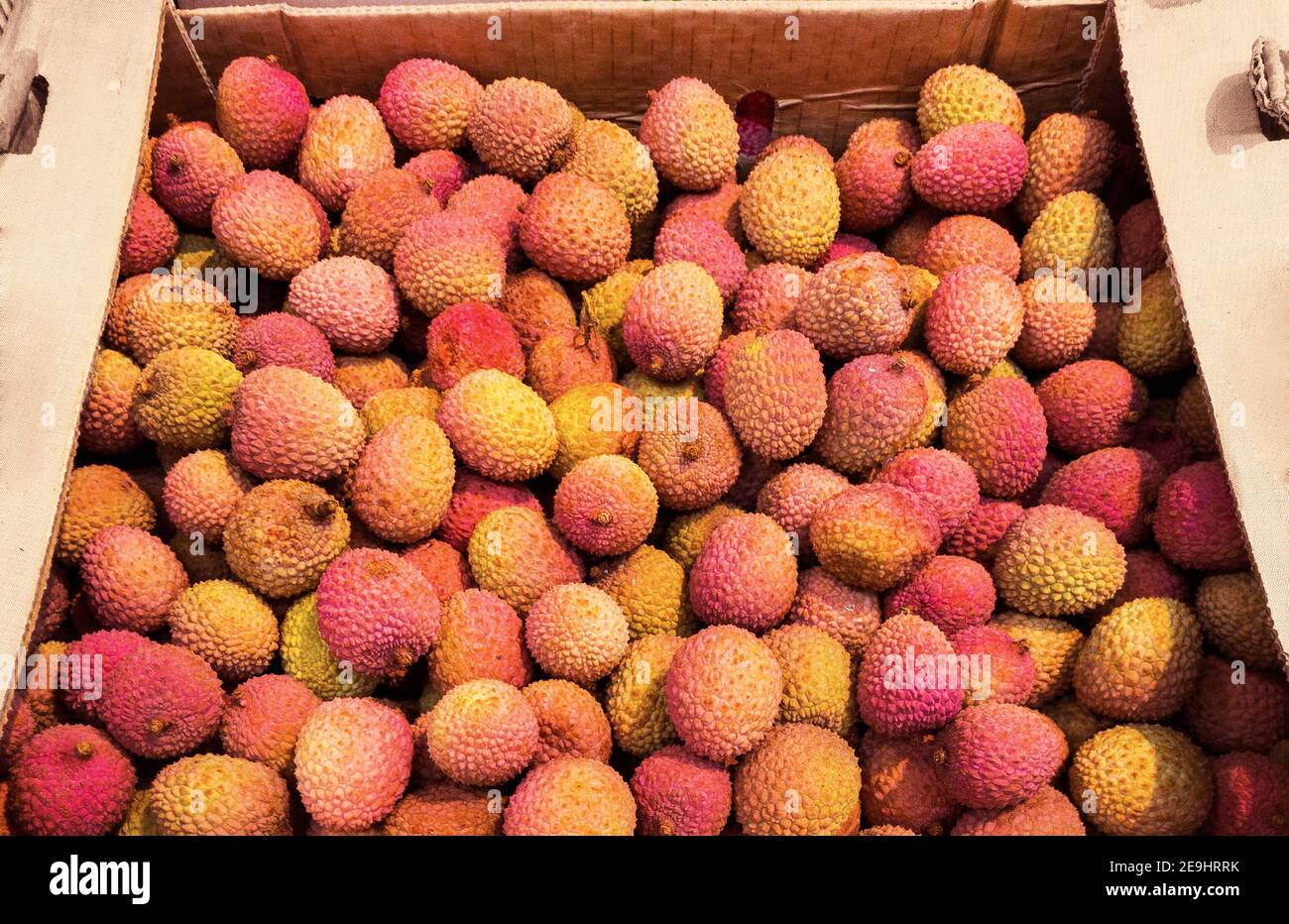 the litchi fruits at market Stock Photo - Alamy