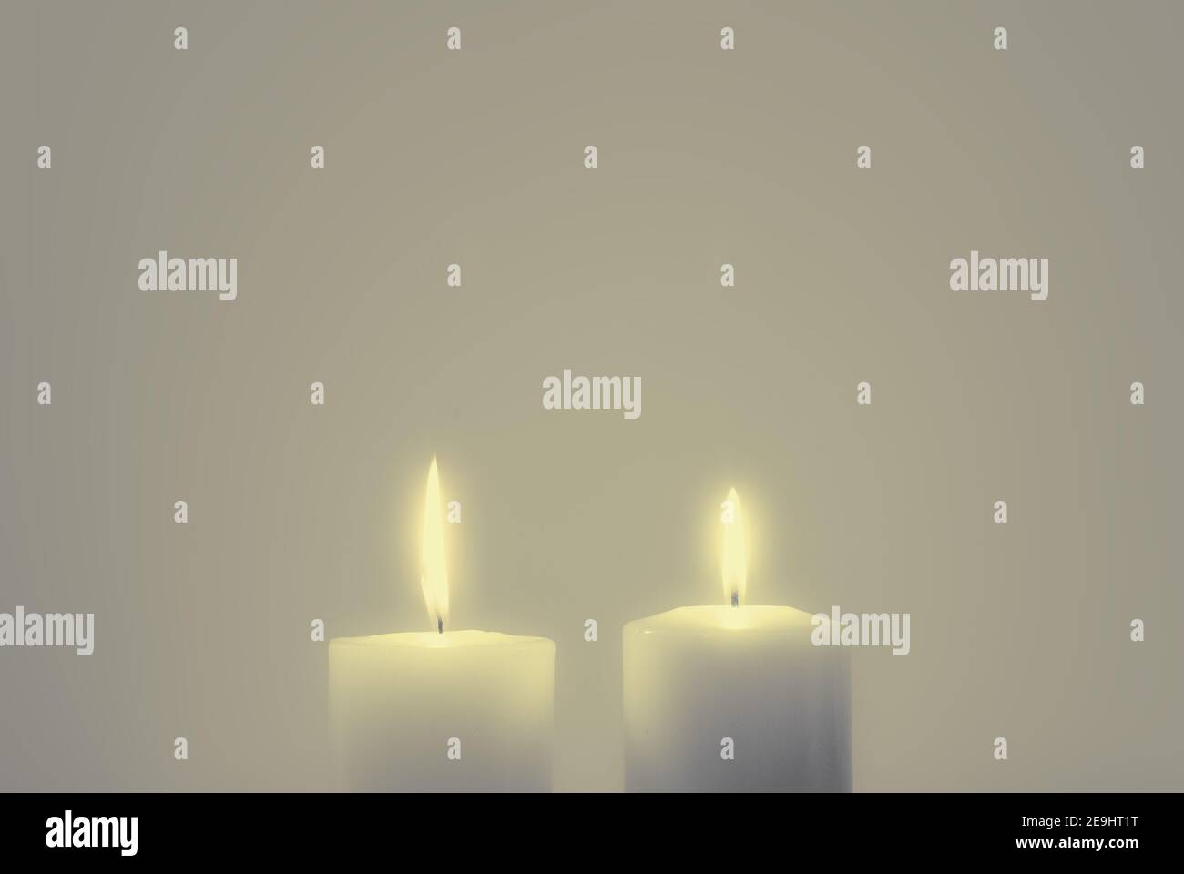 still-life with two burning candles Stock Photo - Alamy