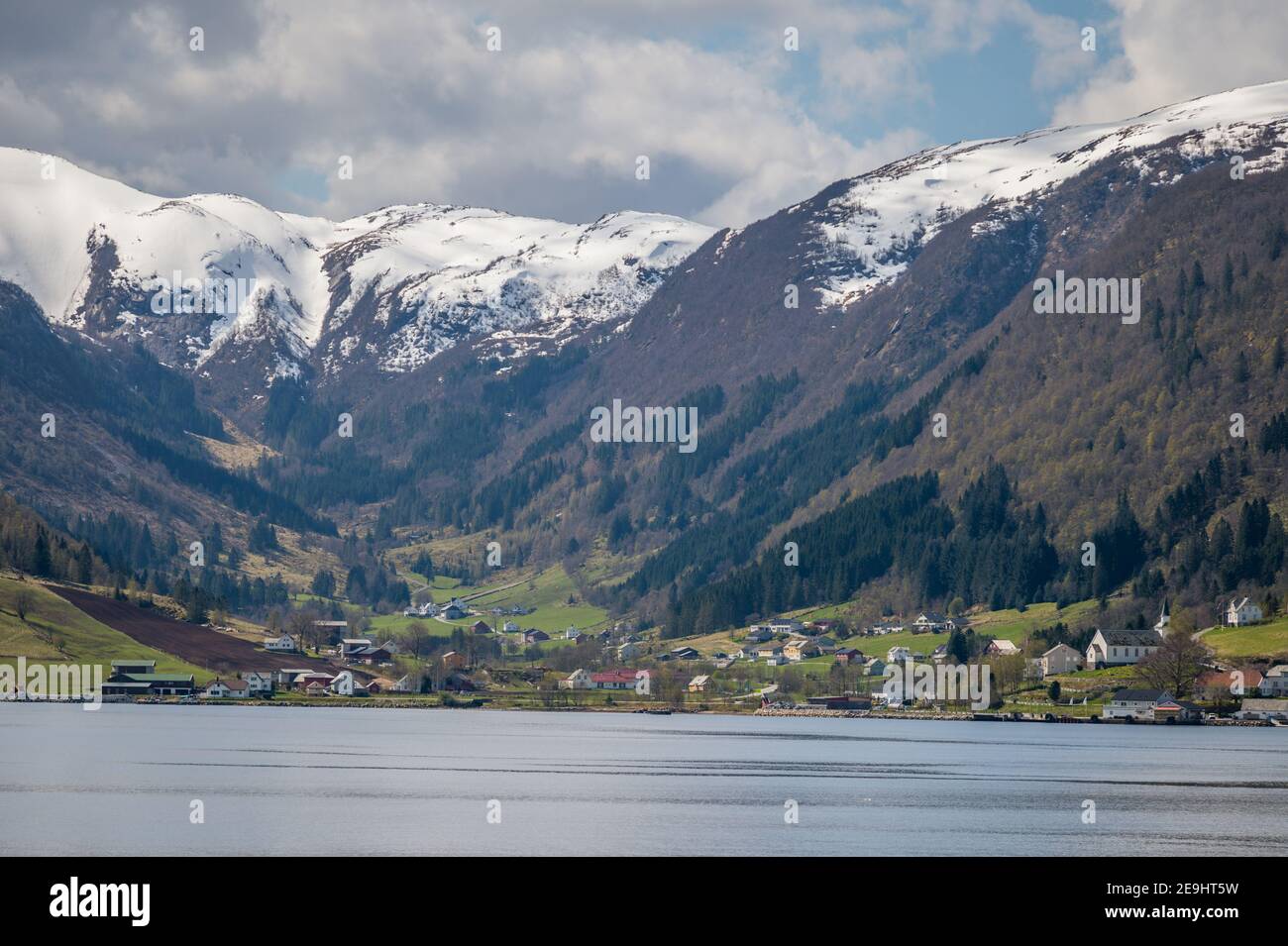 Brekke, seen across Risnefjorden, Norway Stock Photo - Alamy