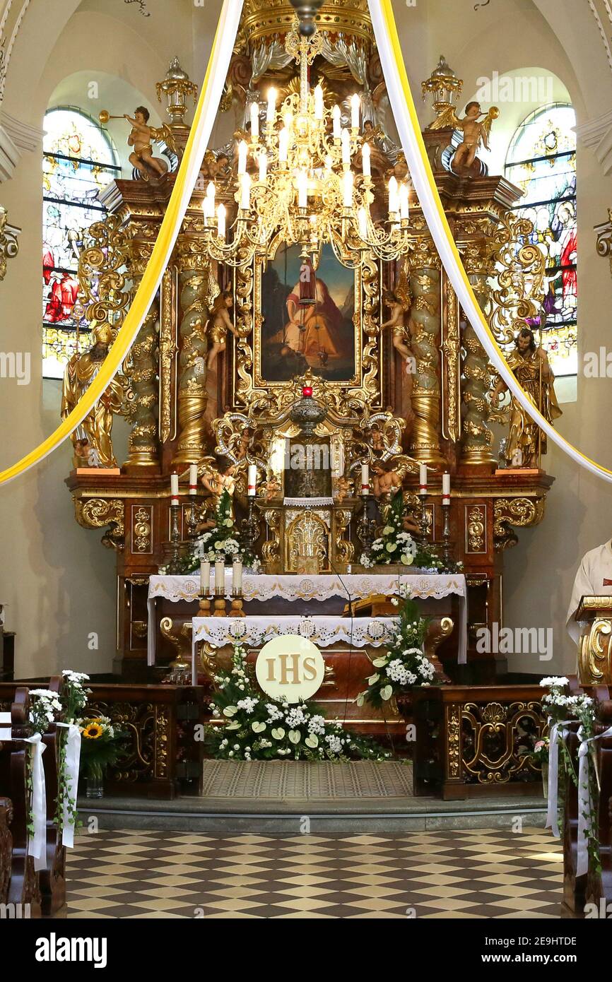 Church altar in a small village Stock Photo - Alamy