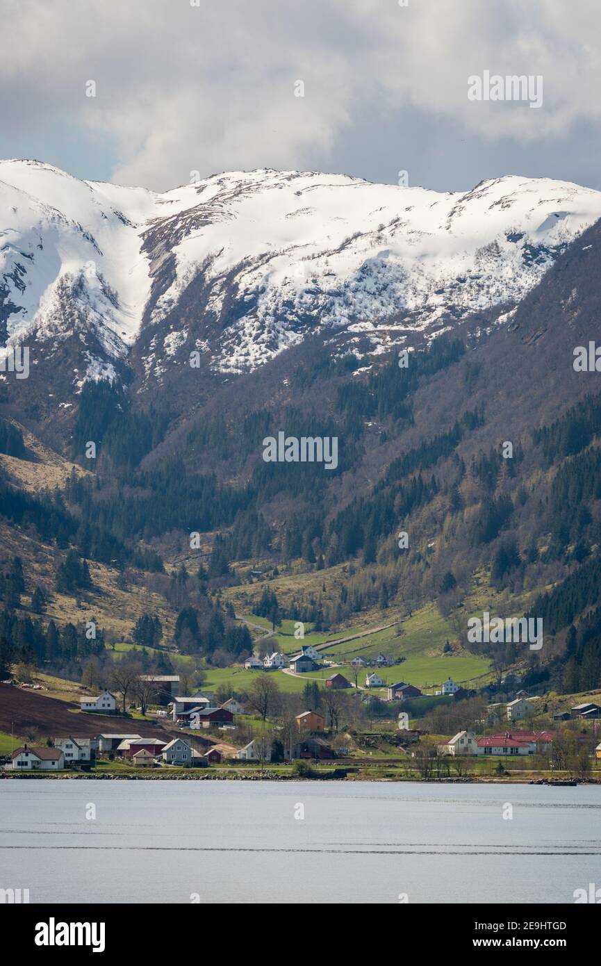 Brekke, seen across Risnefjorden, Norway Stock Photo - Alamy