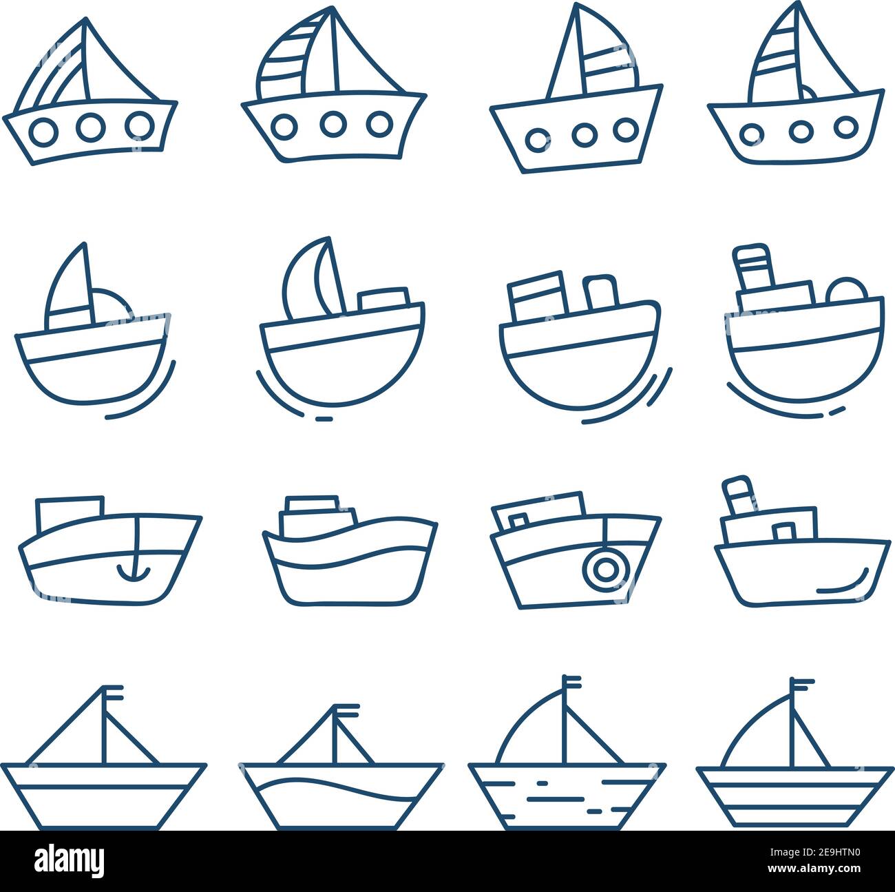 White boats, illustration, vector on white background Stock Vector ...