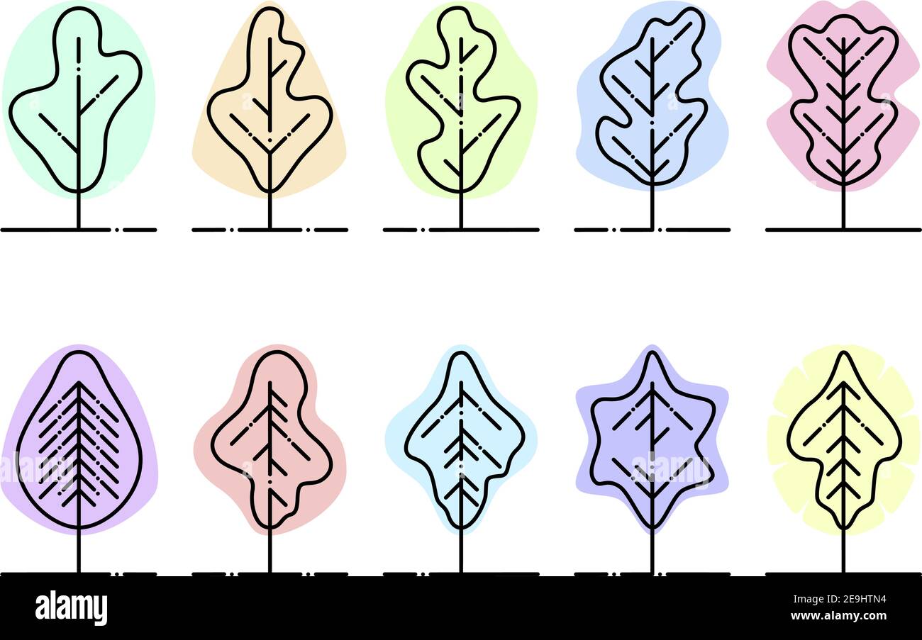 Colorful leaves different colors Stock Vector Images - Alamy