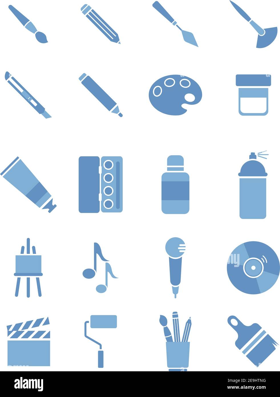 Art tools, illustration, vector on white background Stock Vector Image ...