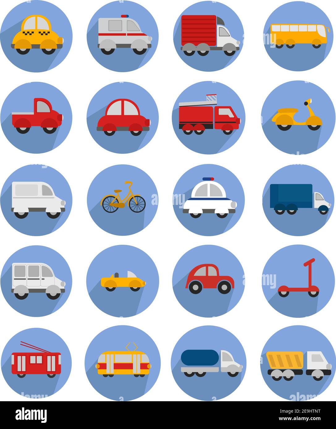 Diffrents kinds of transport, illustration, vector on white background ...