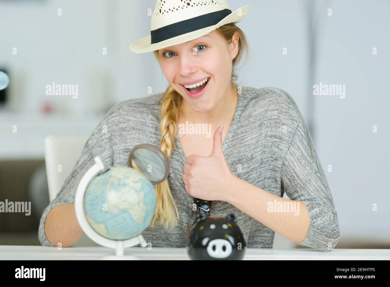 Blonde woman making money hi-res stock photography and images - Alamy