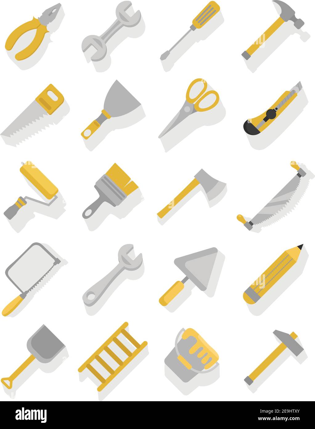 Carpenter tools, illustration, vector on white background Stock Vector ...