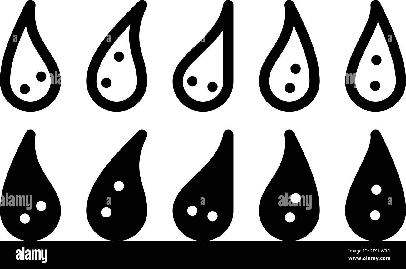 Black and white drops, illustration, vector on white background Stock ...