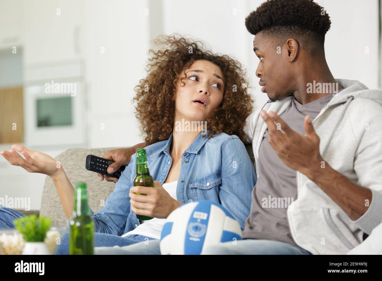 upset couple cause the lost a match Stock Photo - Alamy