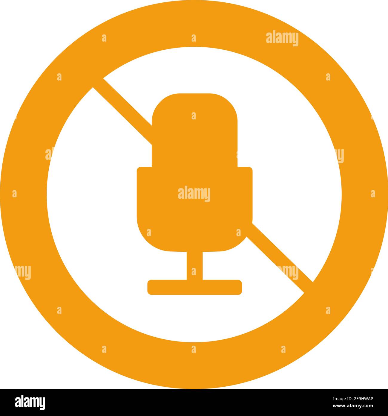 Muted microphone, illustration, vector on white background Stock Vector ...