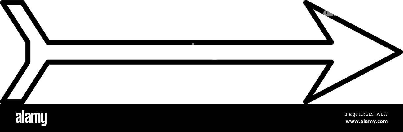 White arrow with a tail pointing to the right, illustration, vector on ...