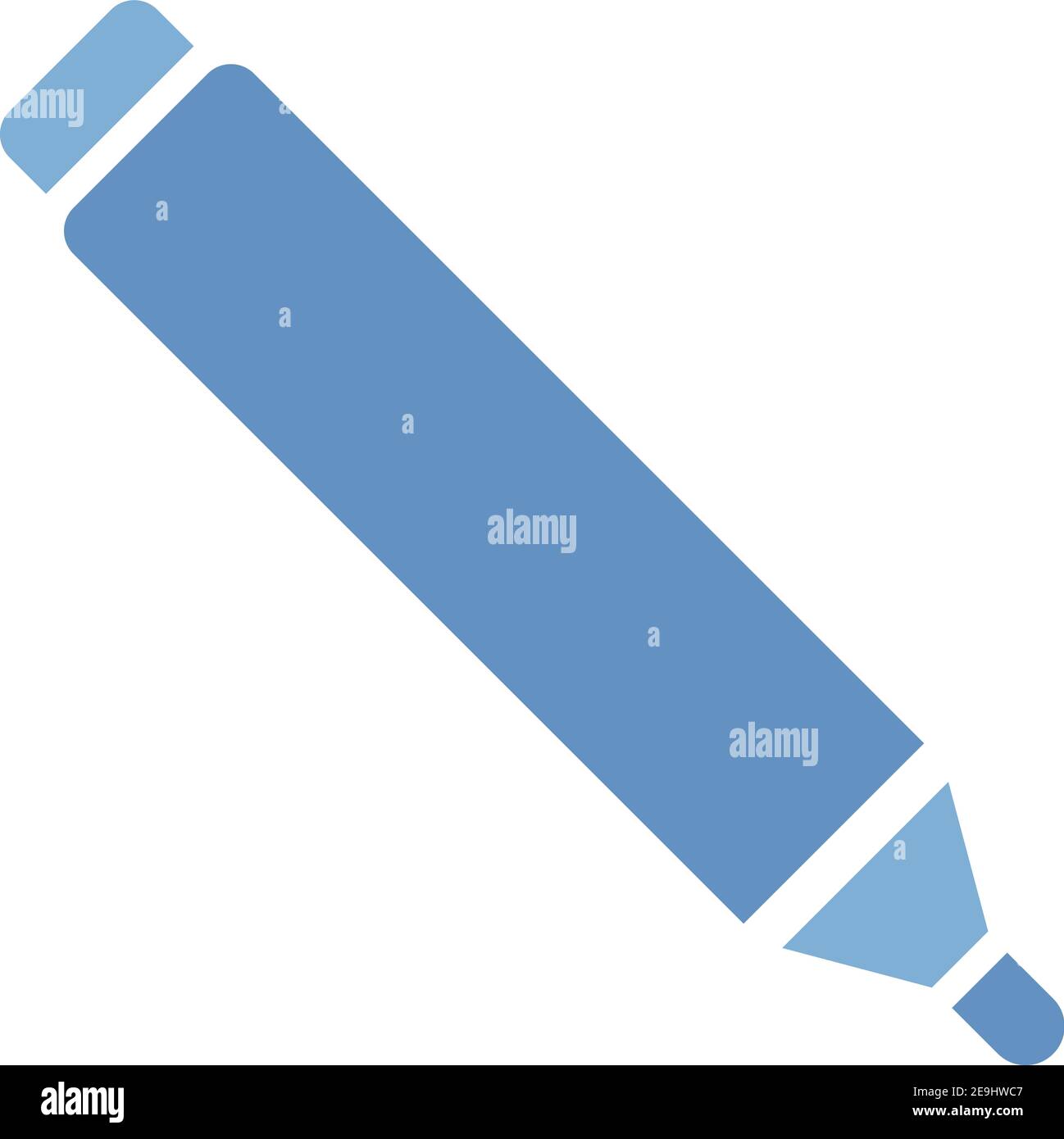 Blue marker, illustration, vector on white background Stock Vector ...