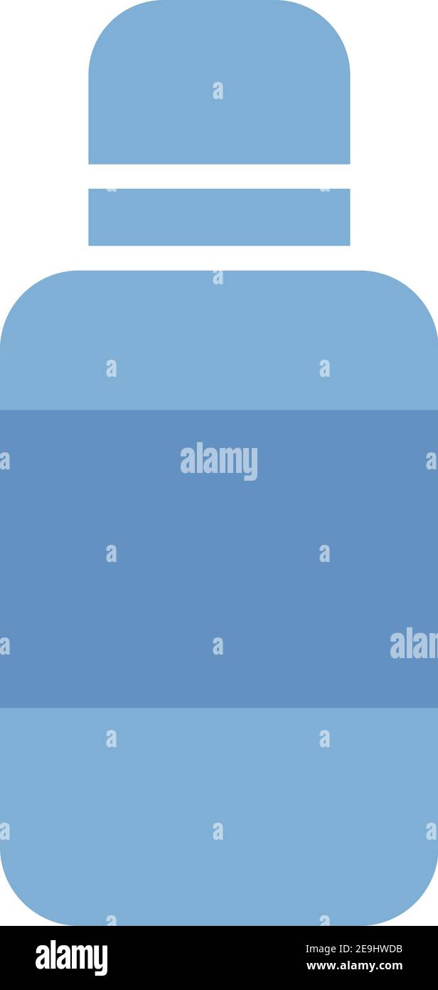 Blue painting color in a bottle, illustration, vector on white ...