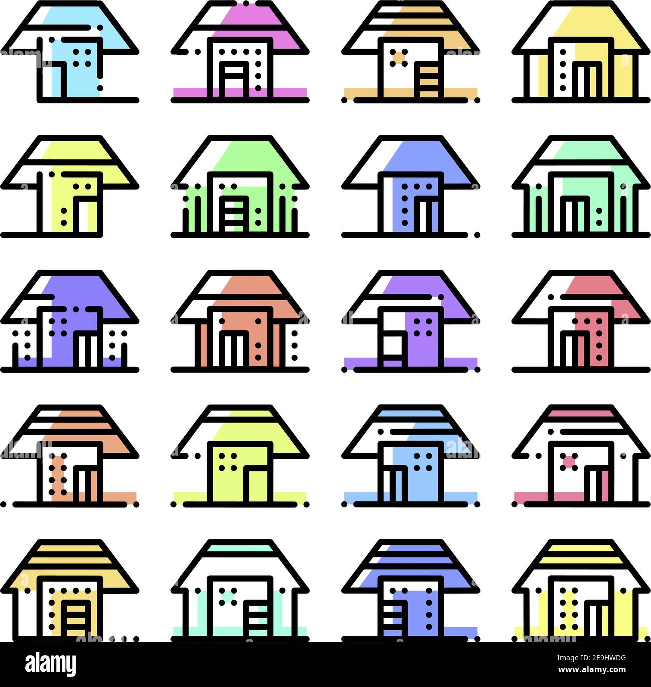 Types of homes, illustration, vector on white background Stock Vector ...