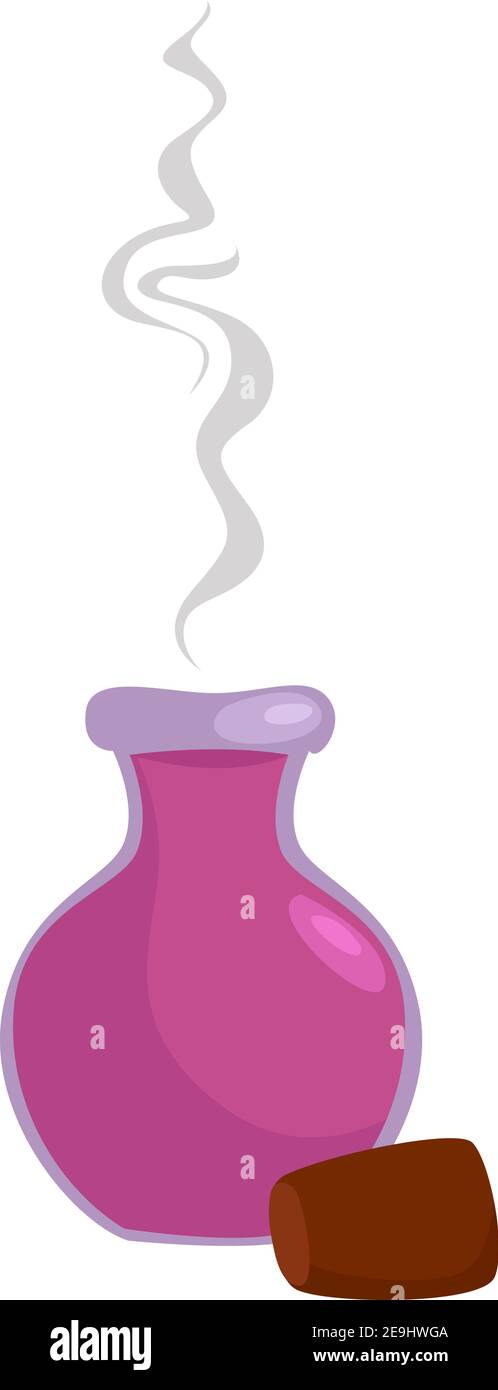 Magic pink potion, illustration, vector on white background Stock ...