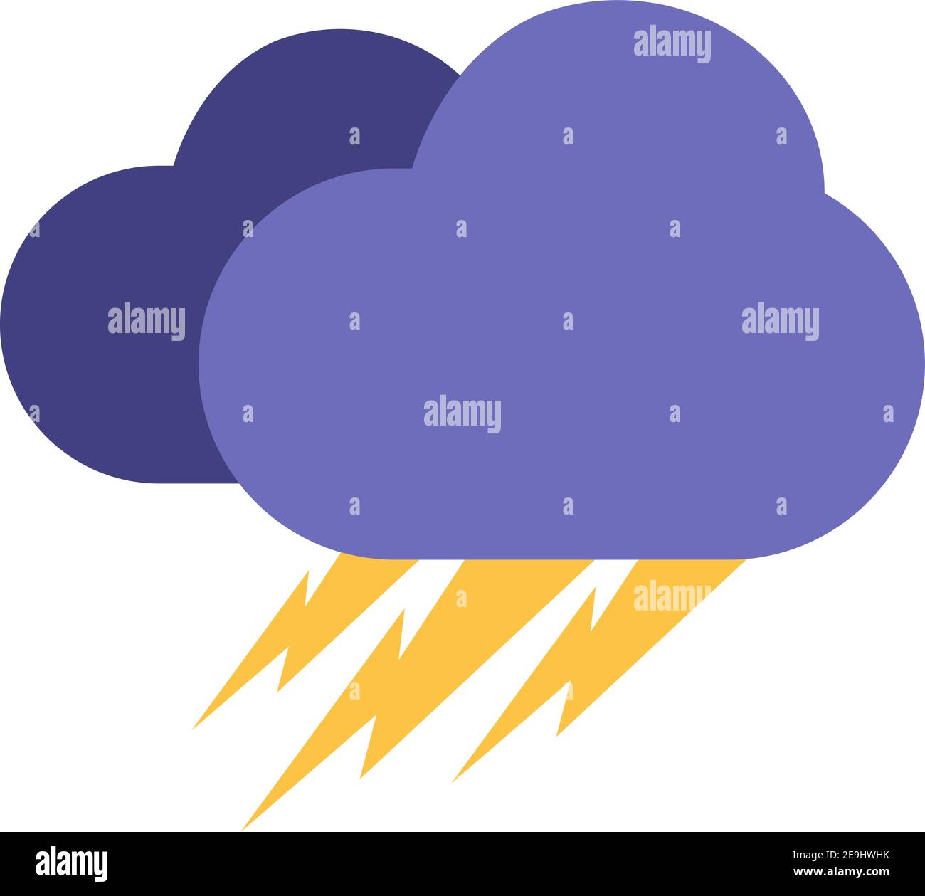 Thunder clouds, illustration, vector on white background Stock Vector ...