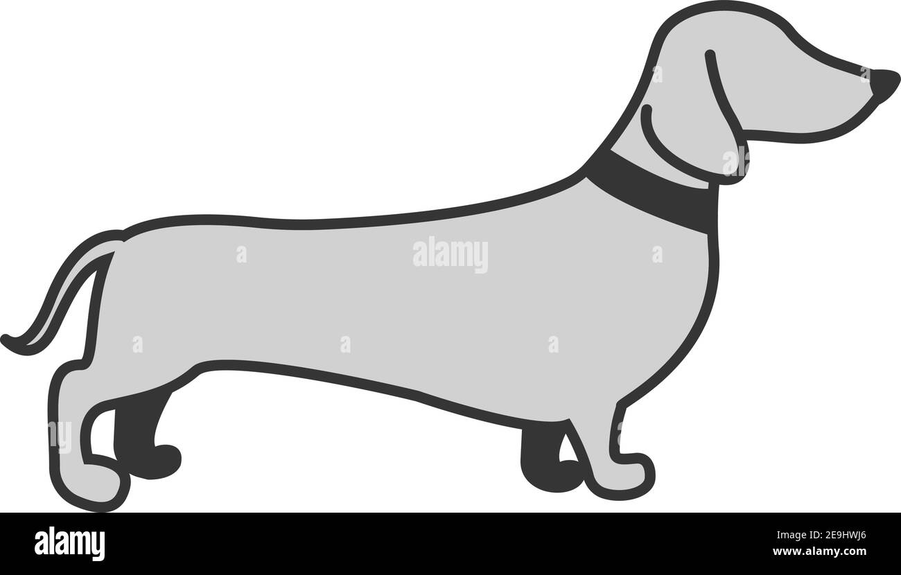 Grey dog, illustration, vector on white background Stock Vector Image ...