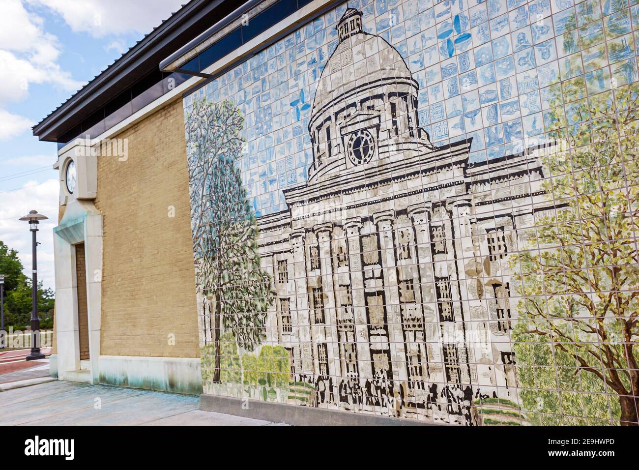 Alabama Montgomery Riverwalk ceramic tile mural,State Capital building ...