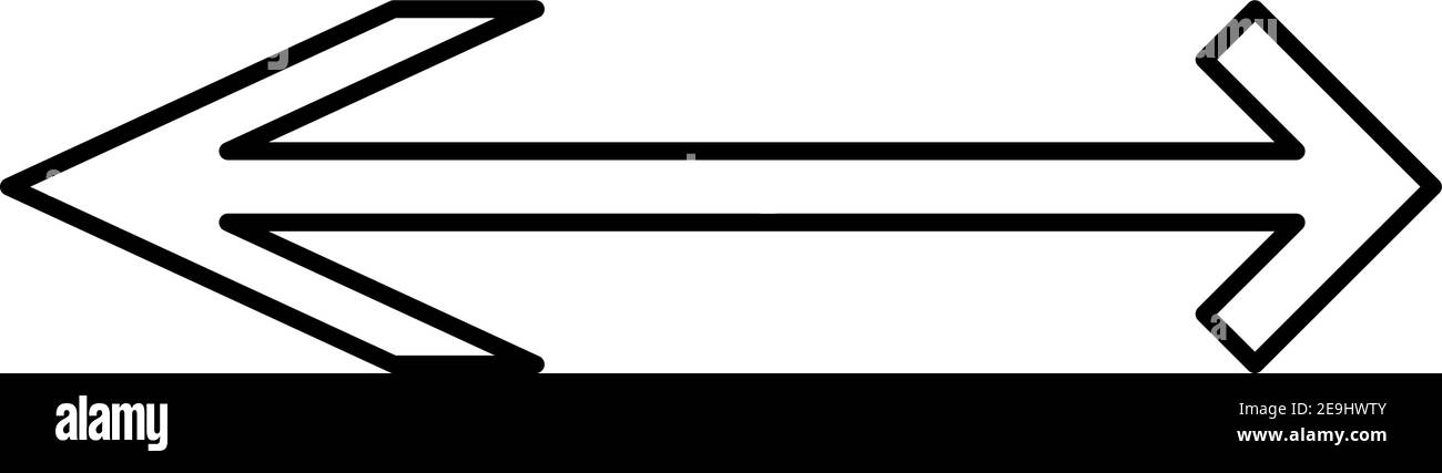 One white arrow pointing to left and right, illustration, vector on ...