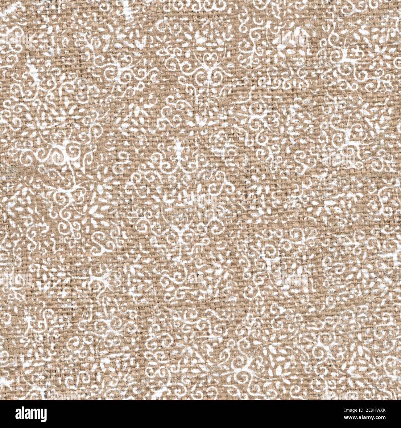 Seamless burlap with white paint pattern overlay Stock Photo - Alamy