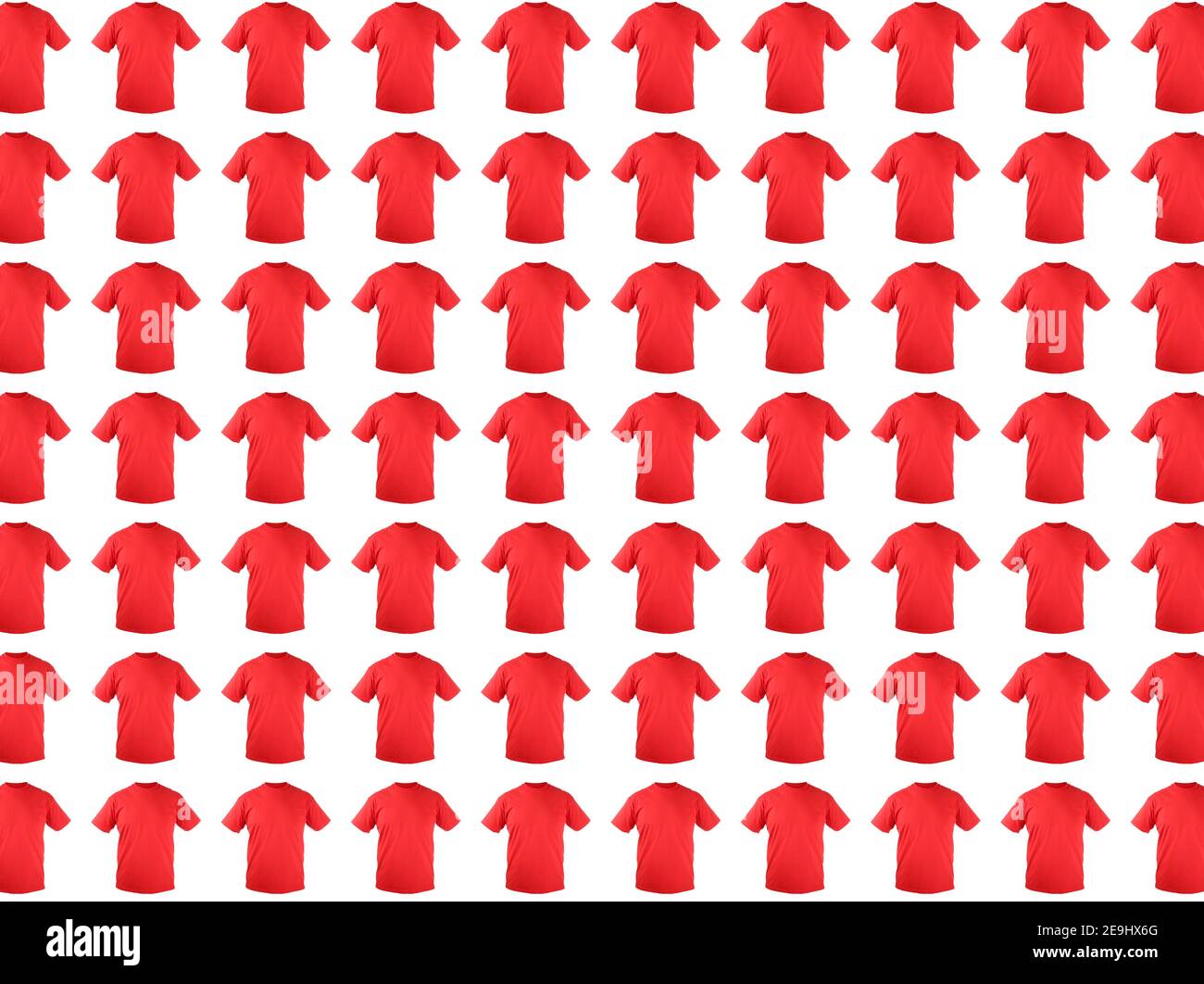 Many red t-shirts on white background Stock Photo - Alamy