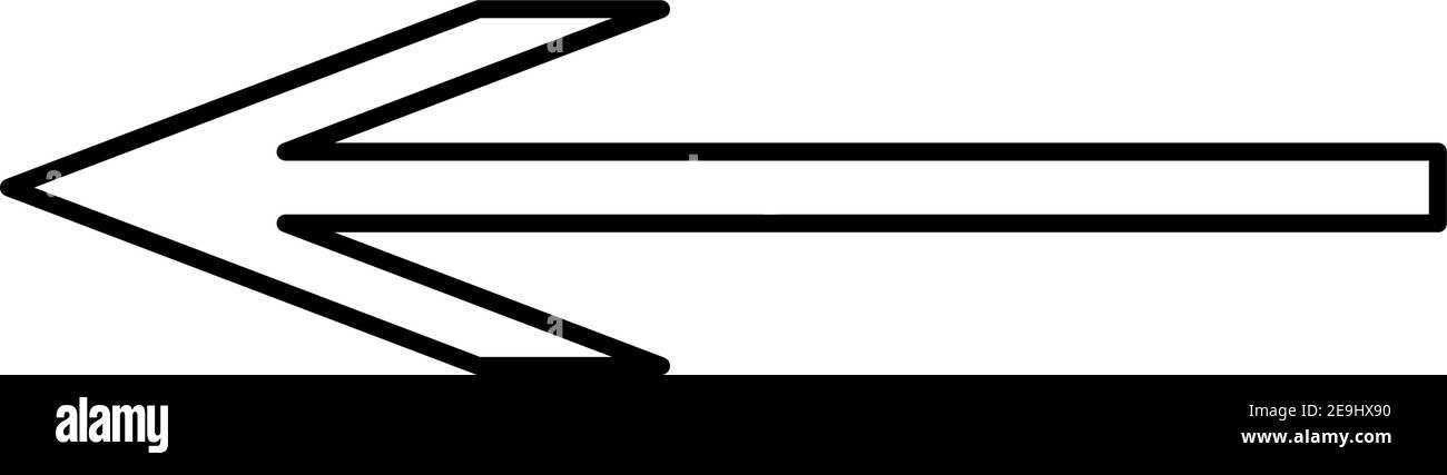 Sharp arrow to the left, illustration, vector on white background Stock ...