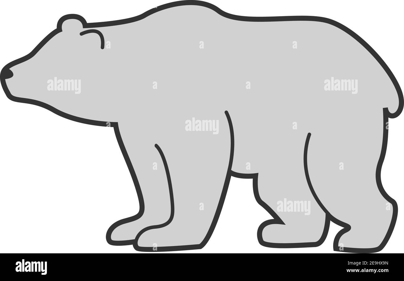 Grey bear, illustration, vector on white background Stock Vector Image ...