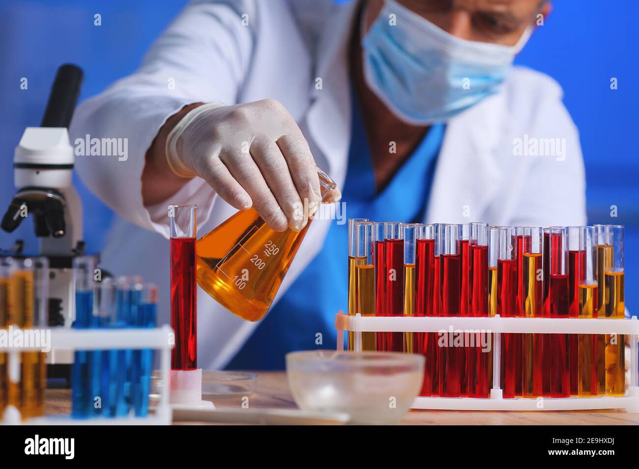 Male scientist working with samples in laboratory Stock Photo - Alamy