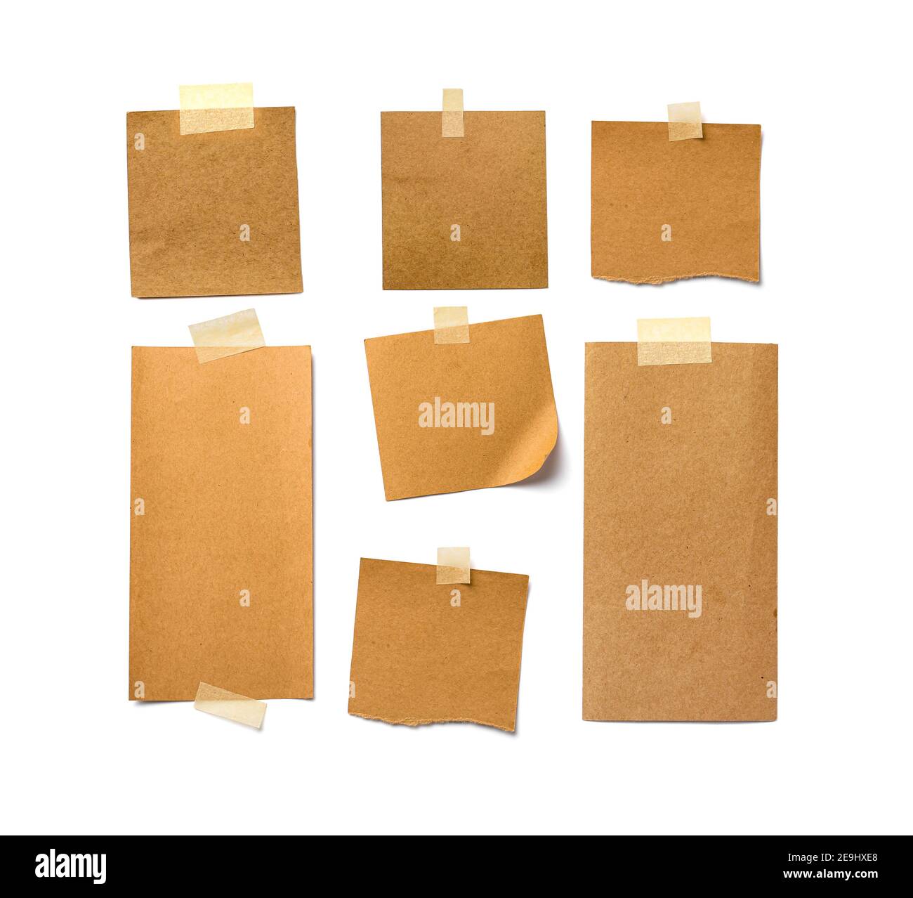 Blank craft paper sheets on white background Stock Photo - Alamy