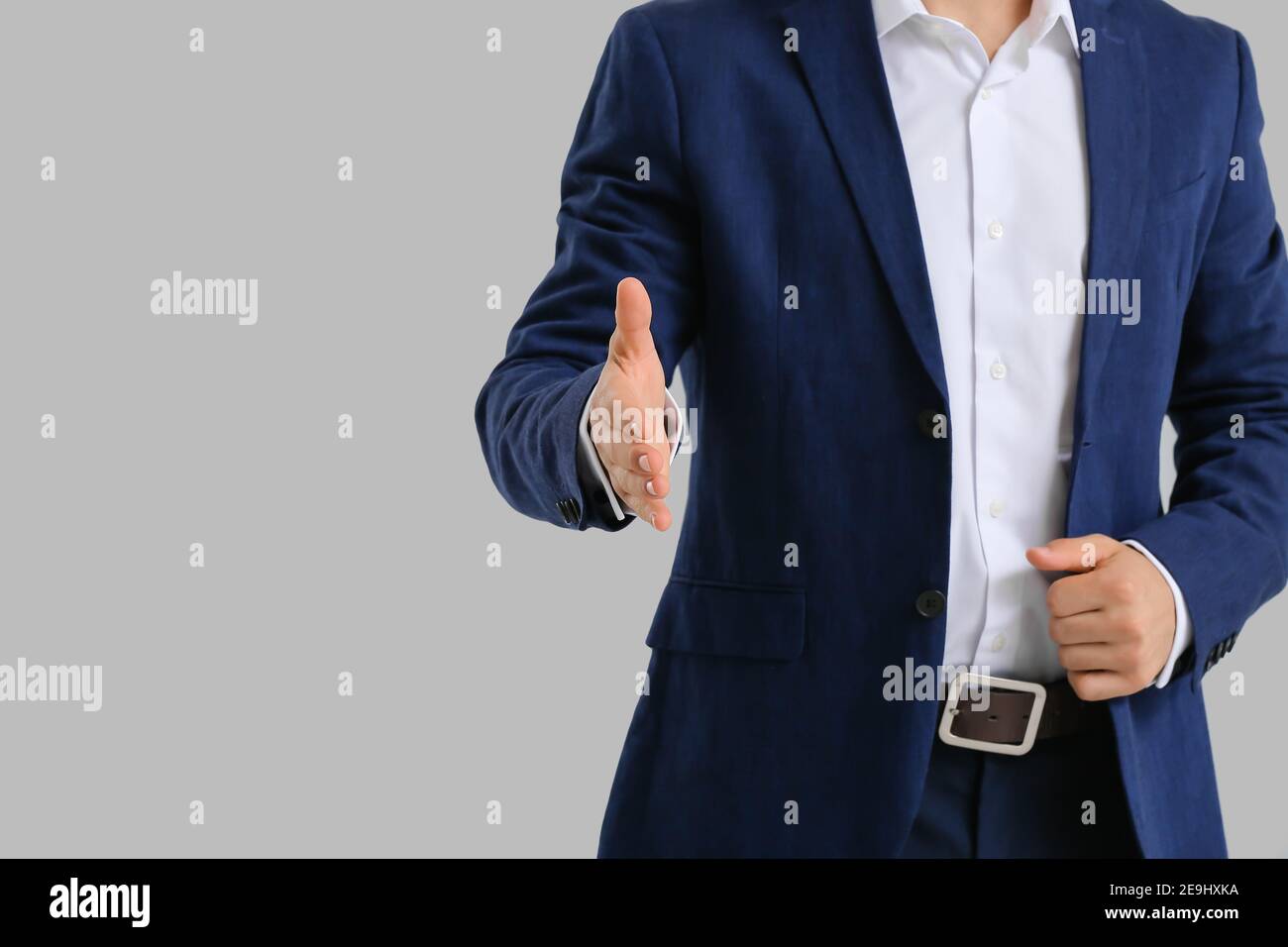 Businessman reaching out hand handshake hi-res stock photography and ...