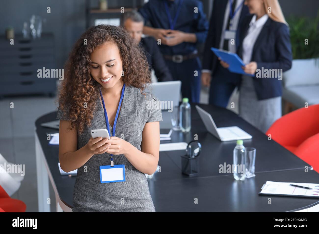 Phone during meeting hi-res stock photography and images - Alamy