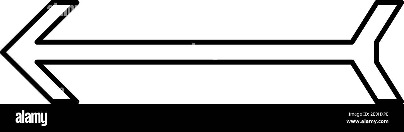 Arrow with a tail pointing to the left, illustration, vector on white ...