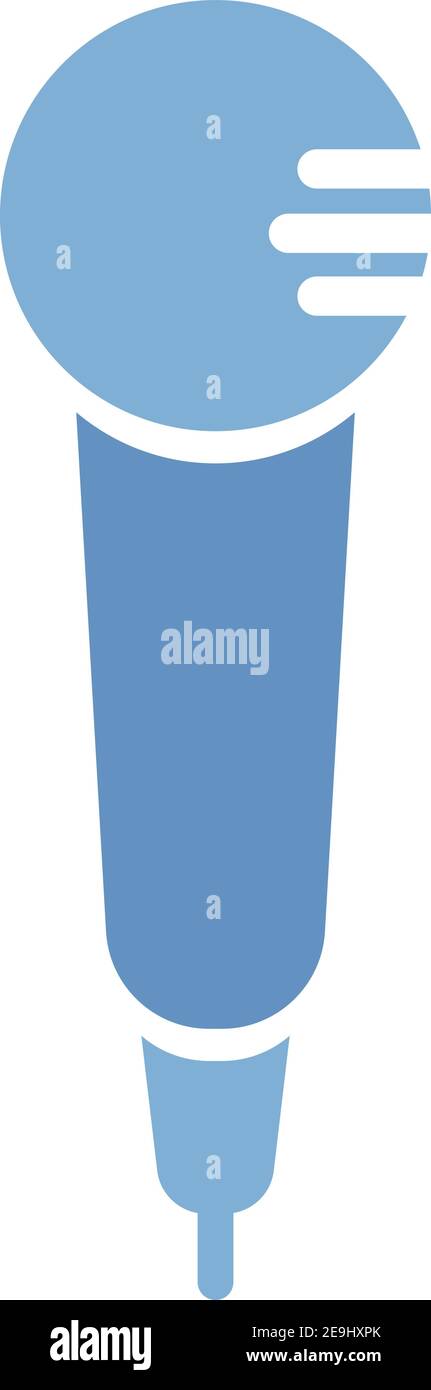 Blue microphone, illustration, vector on white background Stock Vector ...