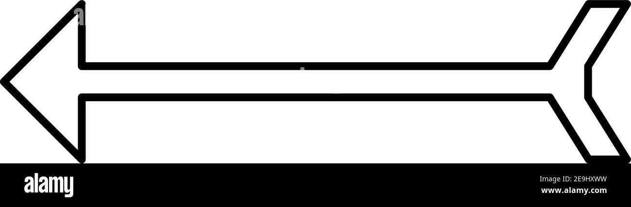 Arrow with a fishbone shaped tail, illustration, vector on white ...