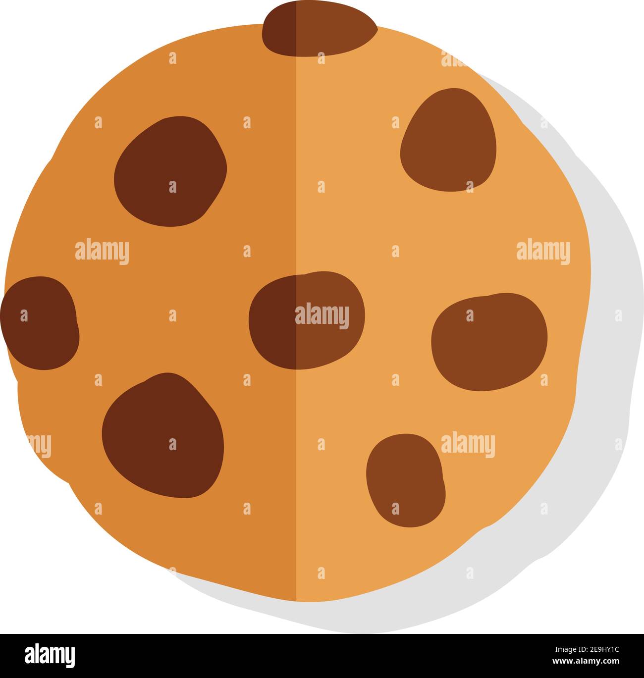 Chocolate chip cookie, illustration, vector on white background Stock ...