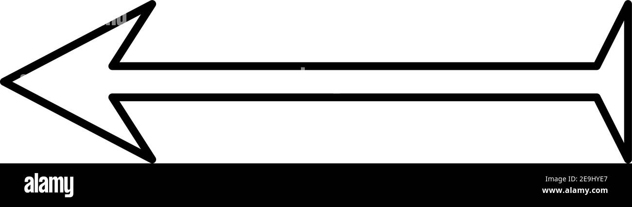 Small simple white arrow with a tail and black outline pointing to the ...