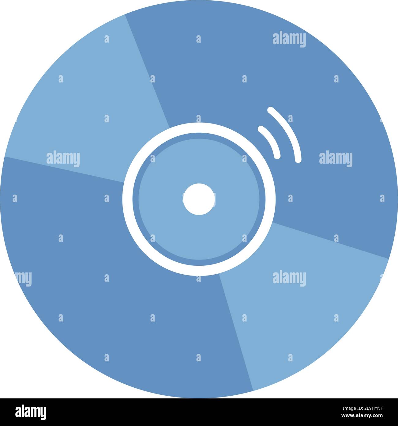 Blue music record, illustration, vector on white background Stock ...