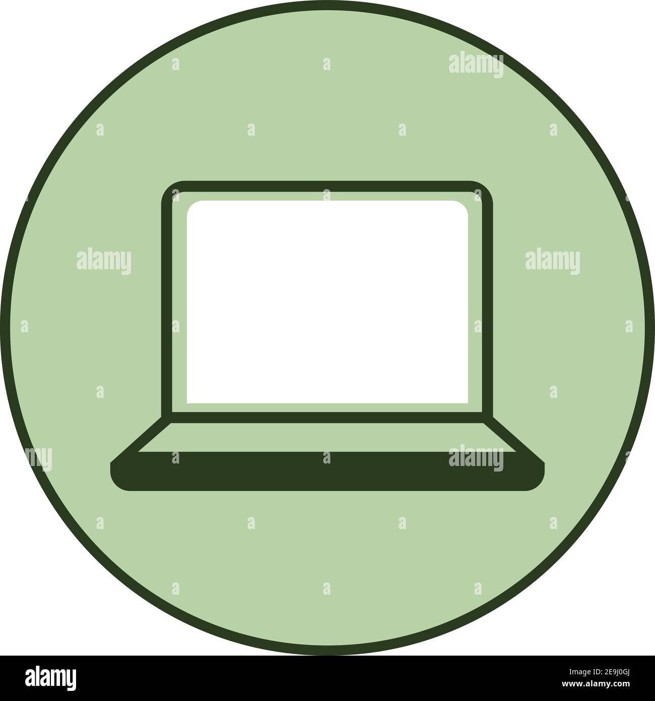 Green laptop, illustration, vector on white background Stock Vector ...