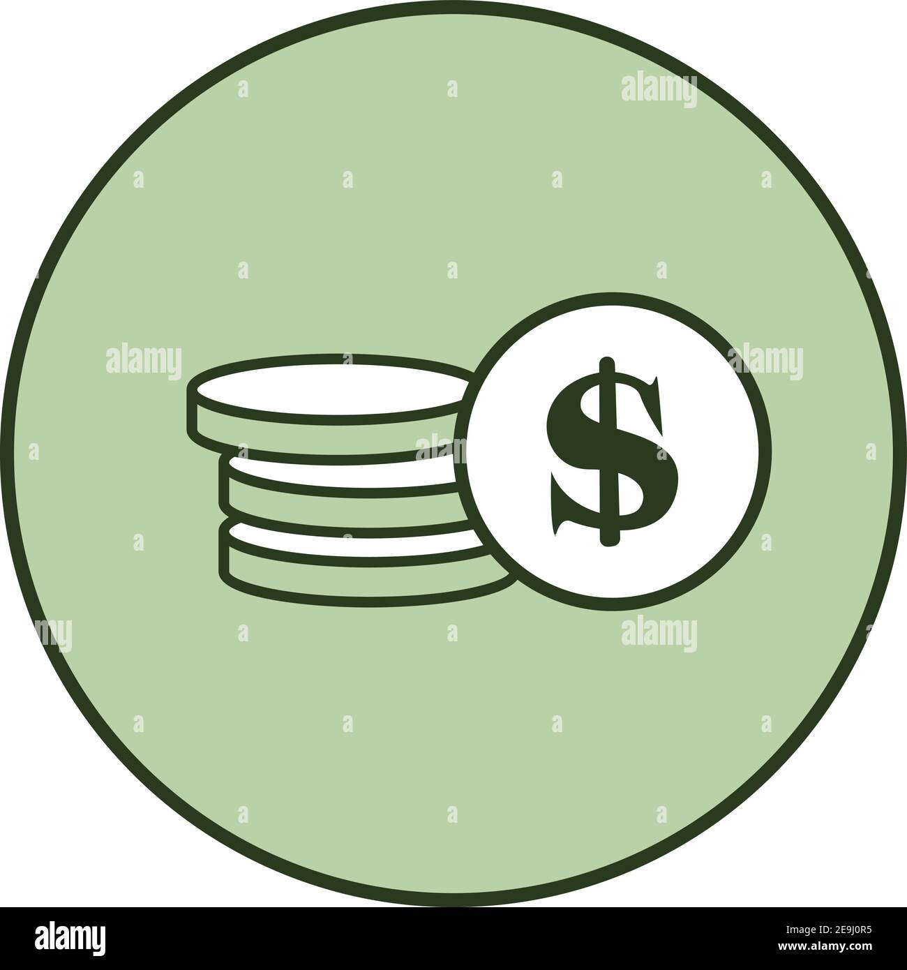 Coin stack, illustration, vector on white background Stock Vector Image ...