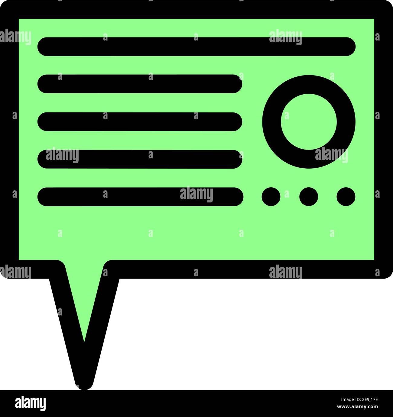 Green sms notification, illustration, vector on white background Stock ...