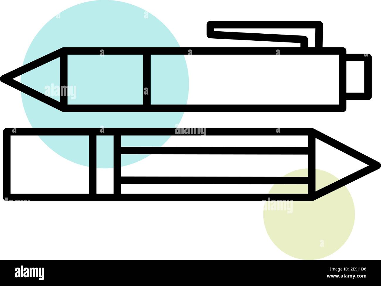 Two blue pens, illustration, vector on white background Stock Vector ...