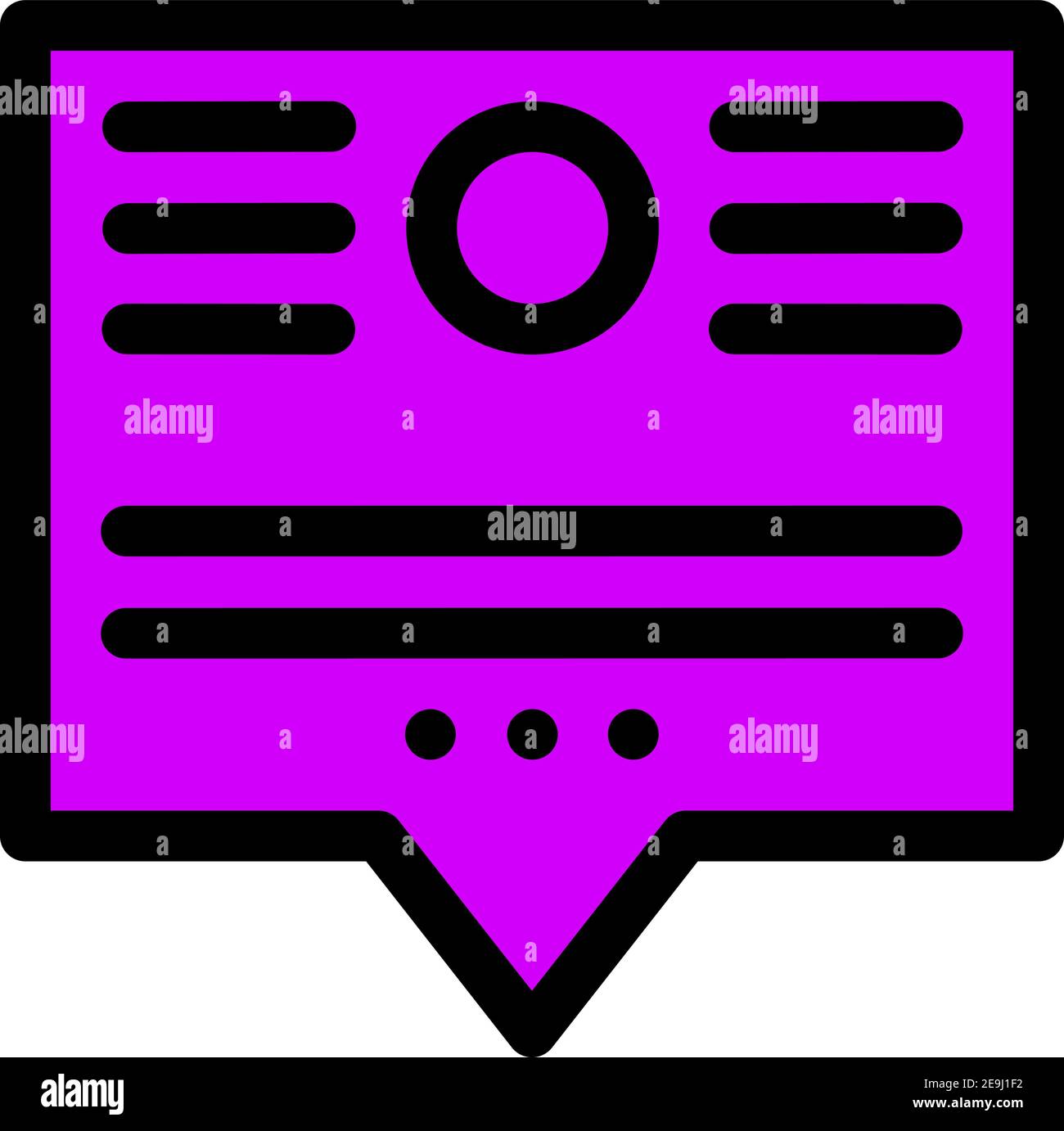 Hot pink text message, illustration, vector on white background Stock ...