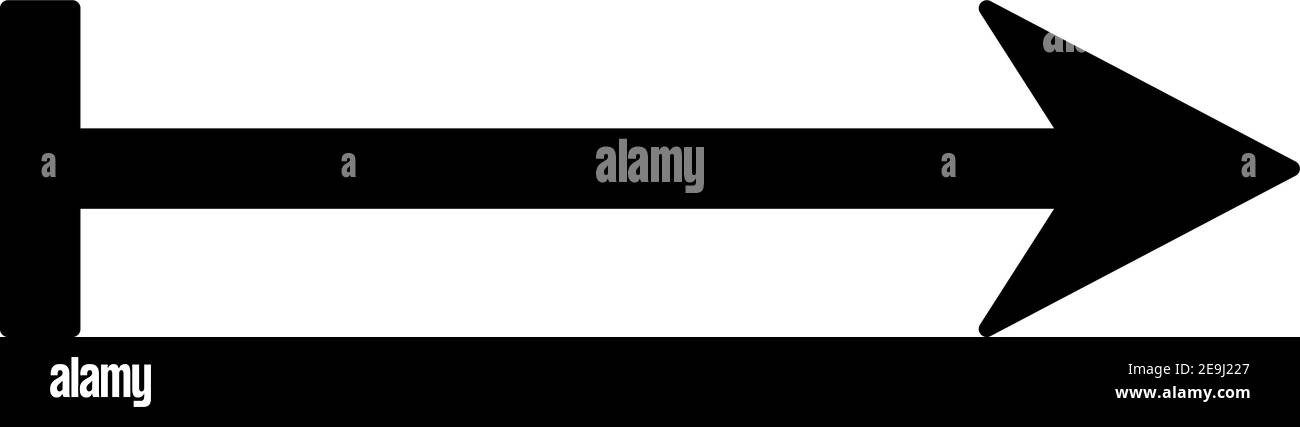 Small and simple black arrow pointing to the right, illustration ...