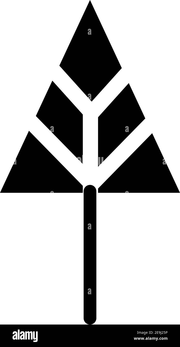 Triangle shaped tree with five white lines, illustration, vector on ...