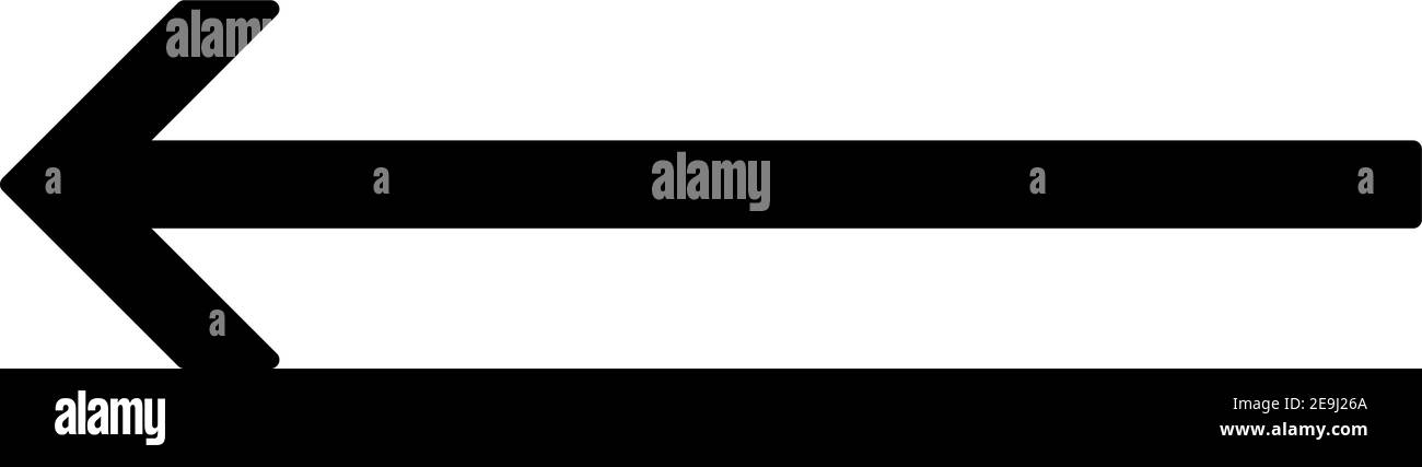 Black simple arrow pointing to left , illustration, vector on white ...