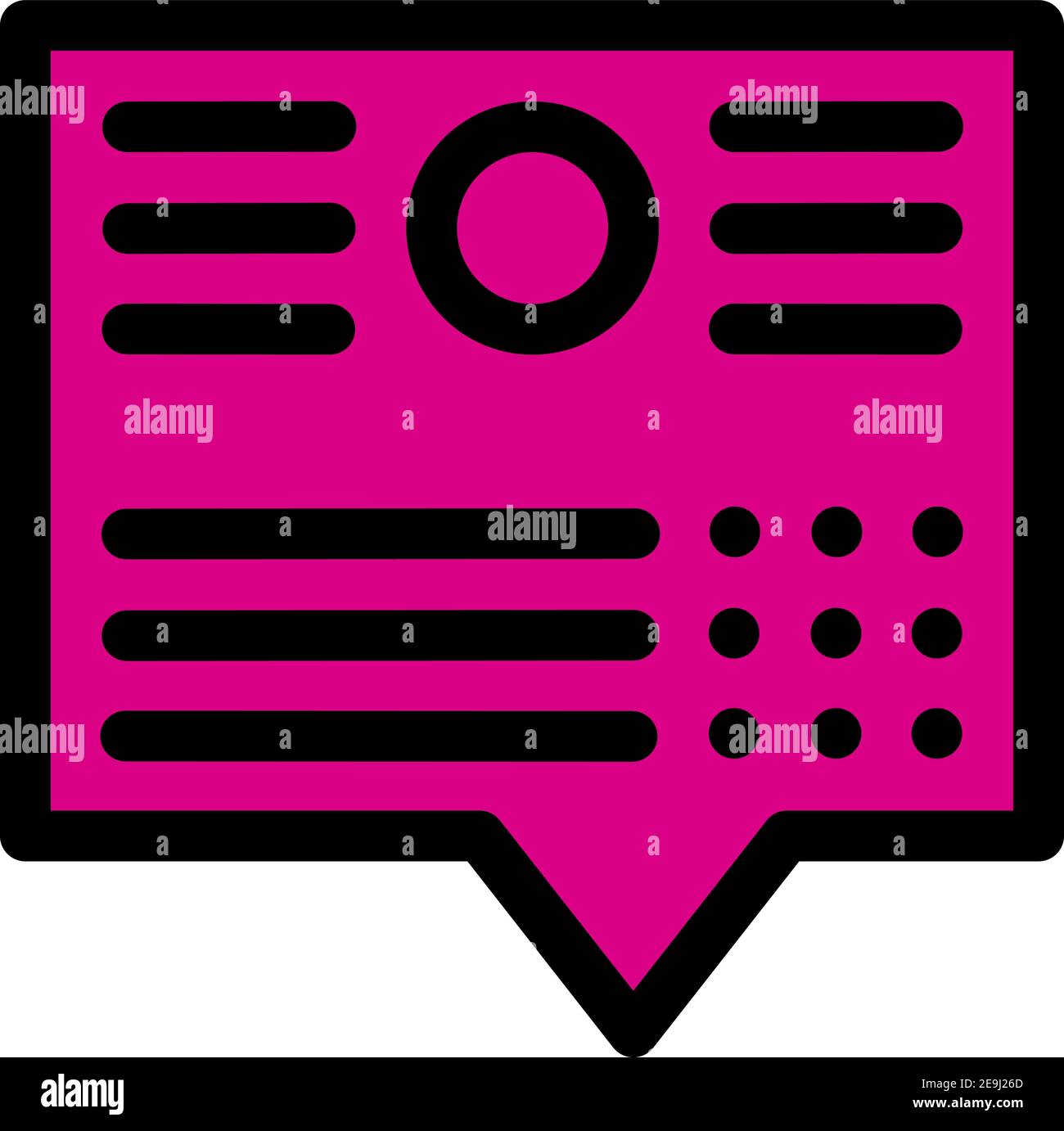 Bright pink text message, illustration, vector on white background ...