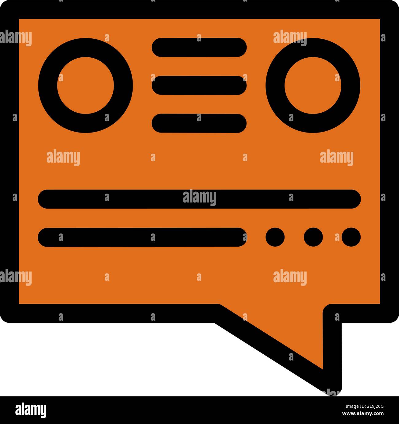 Orange colored notification , illustration, vector on white background ...