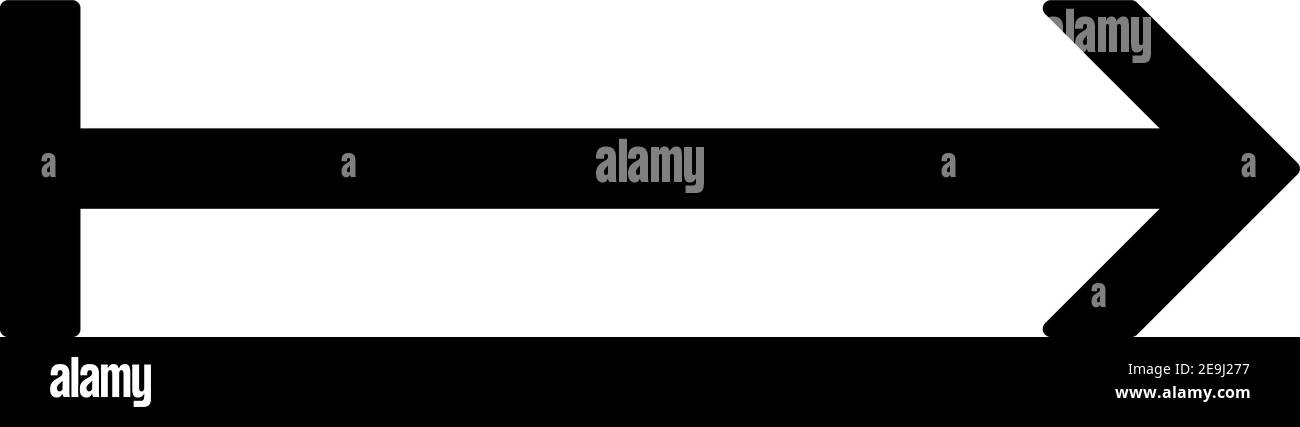 Thin black arrow with unique tail, illustration, vector on white ...