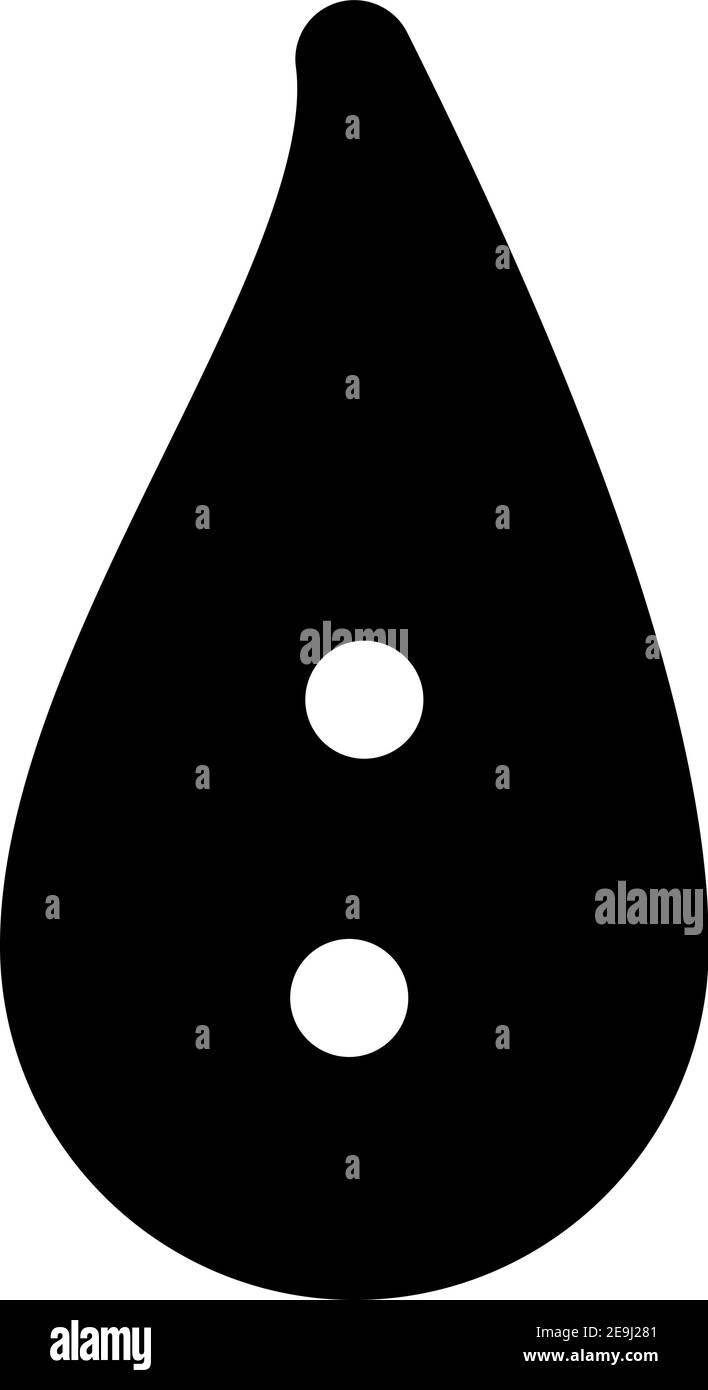 Black drop with two white dots aligned vertically, illustration, vector ...