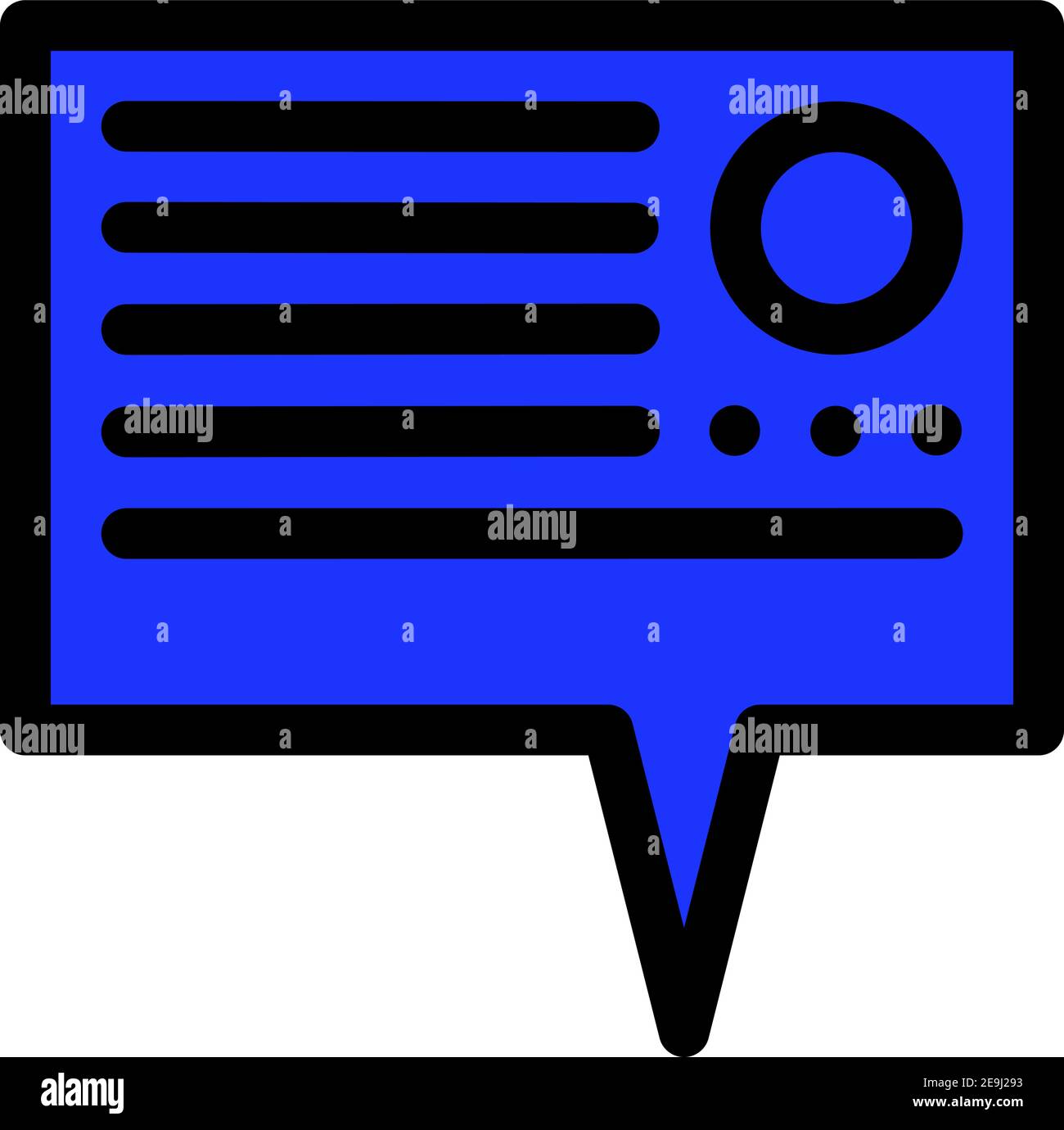 Dark blue sms notification, illustration, vector on white background ...